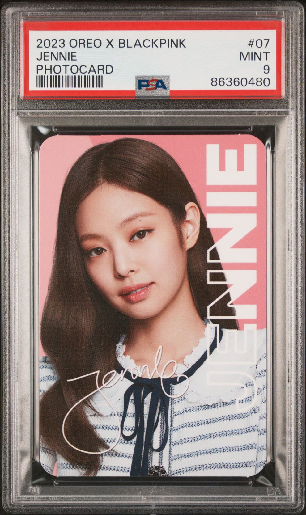 JENNIE 2023 OREO X BLACKPINK PHOTOCARDS #07 MINT PSA 9 – KPOPGRADED.COM